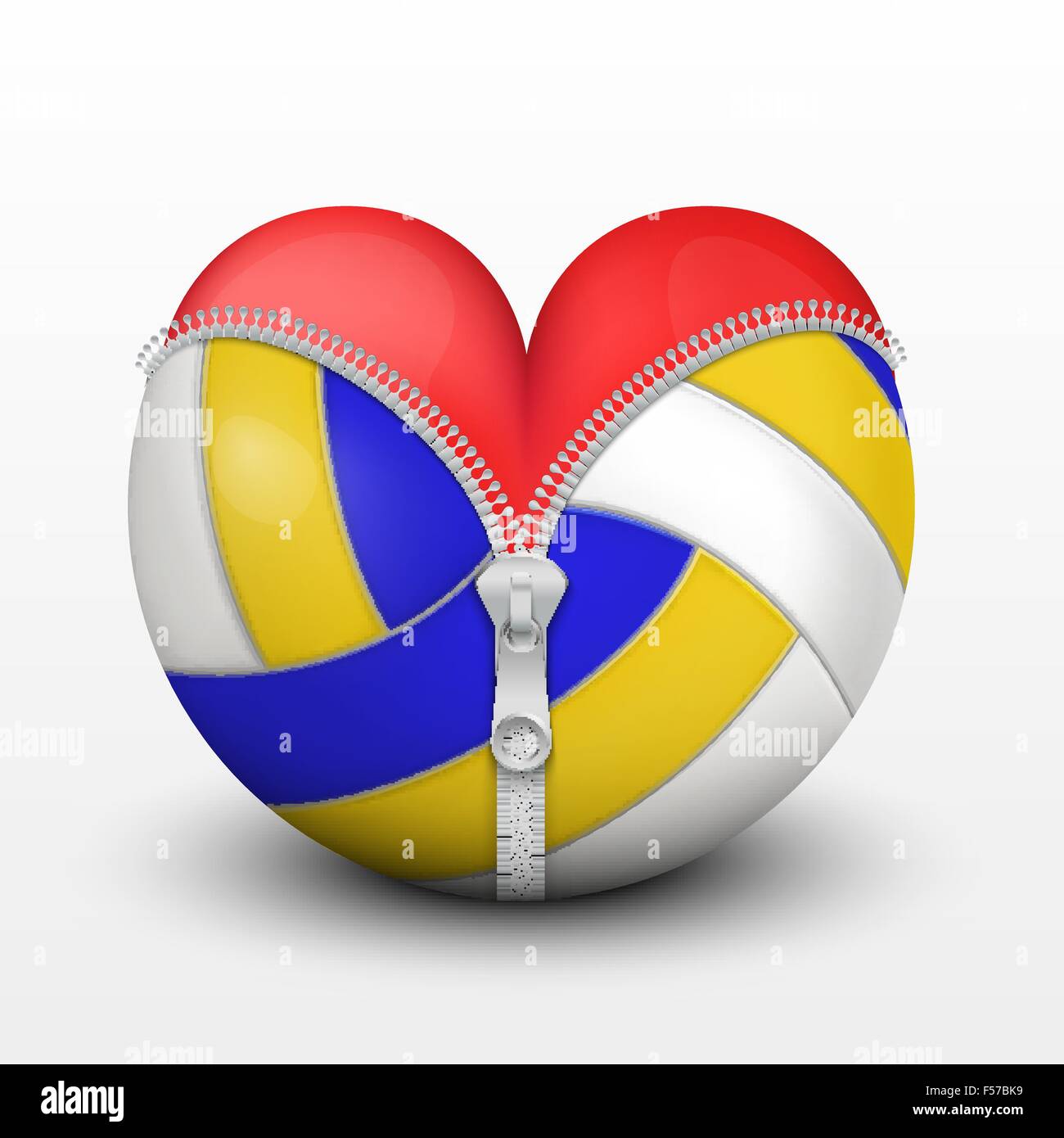 Red heart inside volleyball ball Stock Vector Image & Art - Alamy