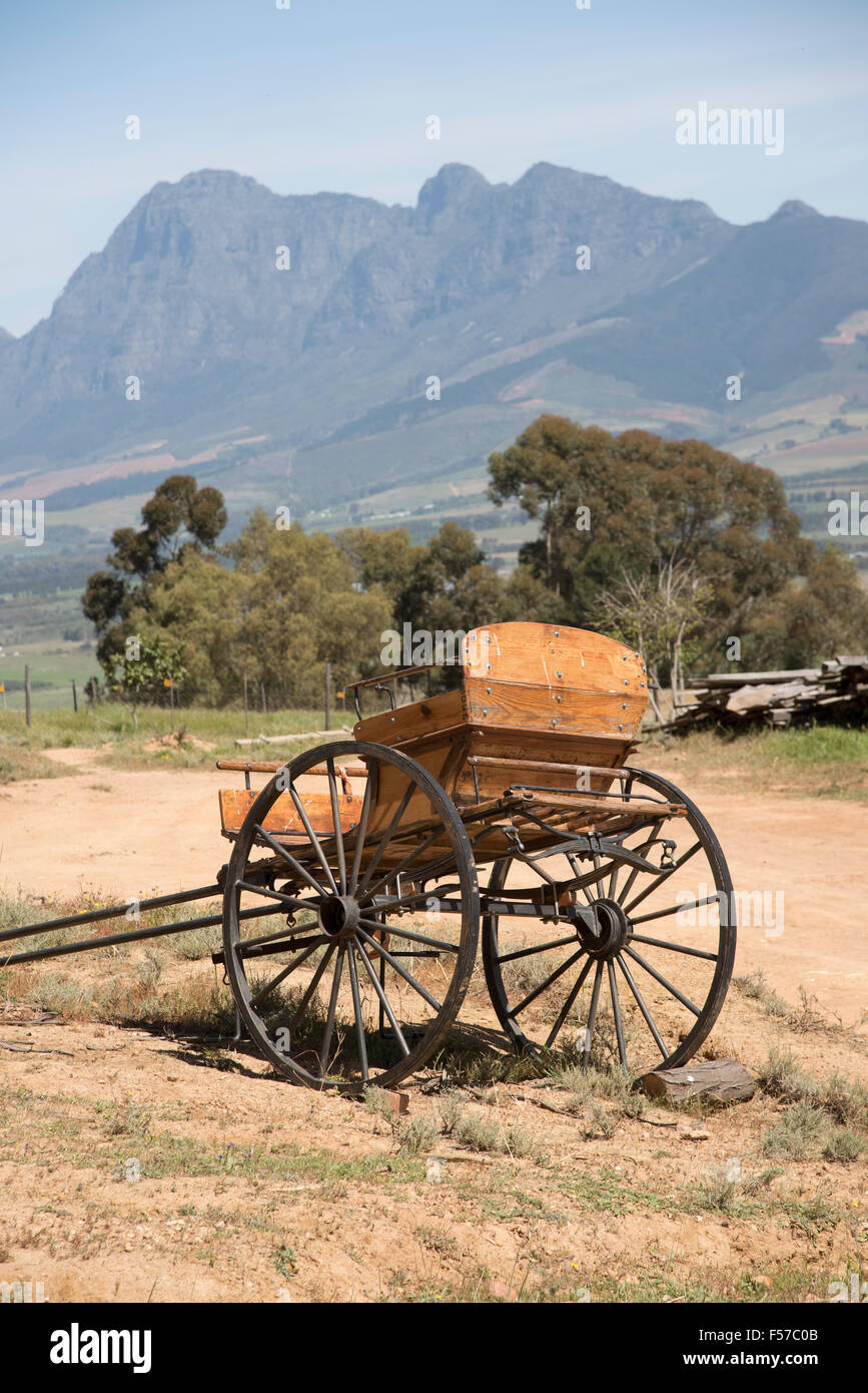 An old jaunting cart in a field in the western cape South Africa Stock ...