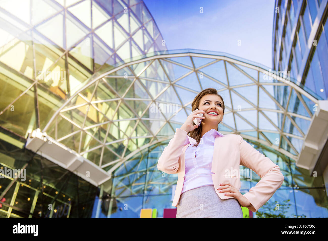 Beautiful young business woman Stock Photo - Alamy