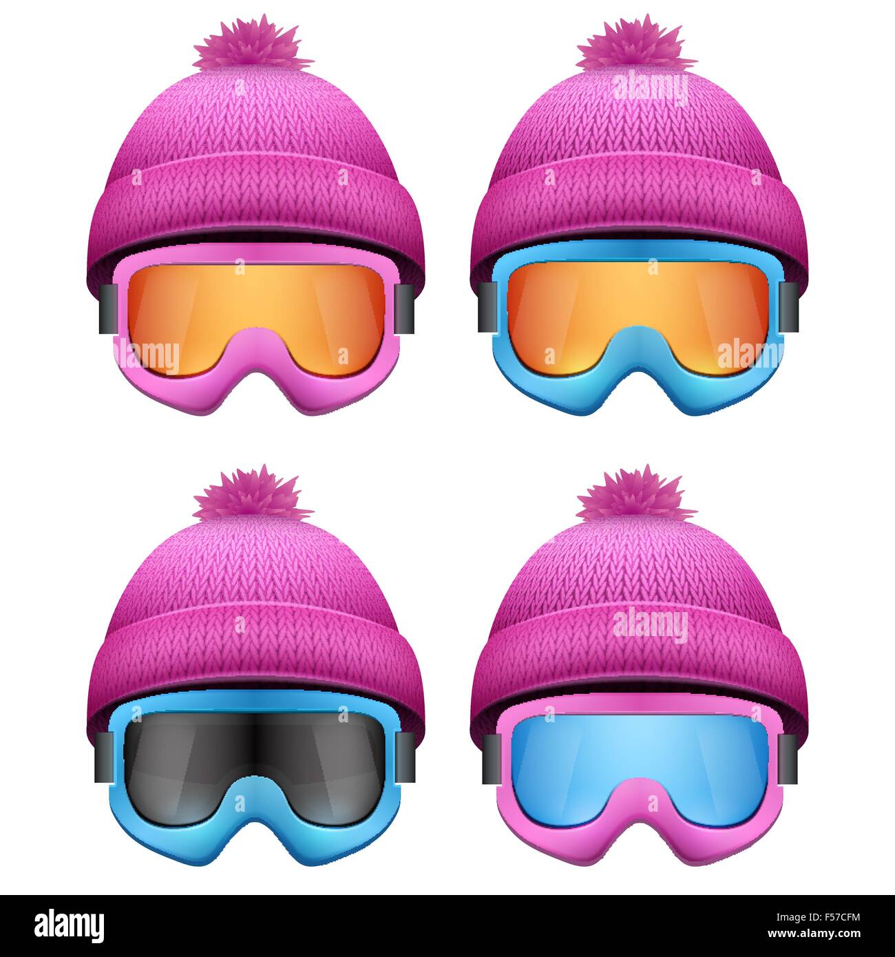 Pink knitted cap Stock Vector Images - Alamy