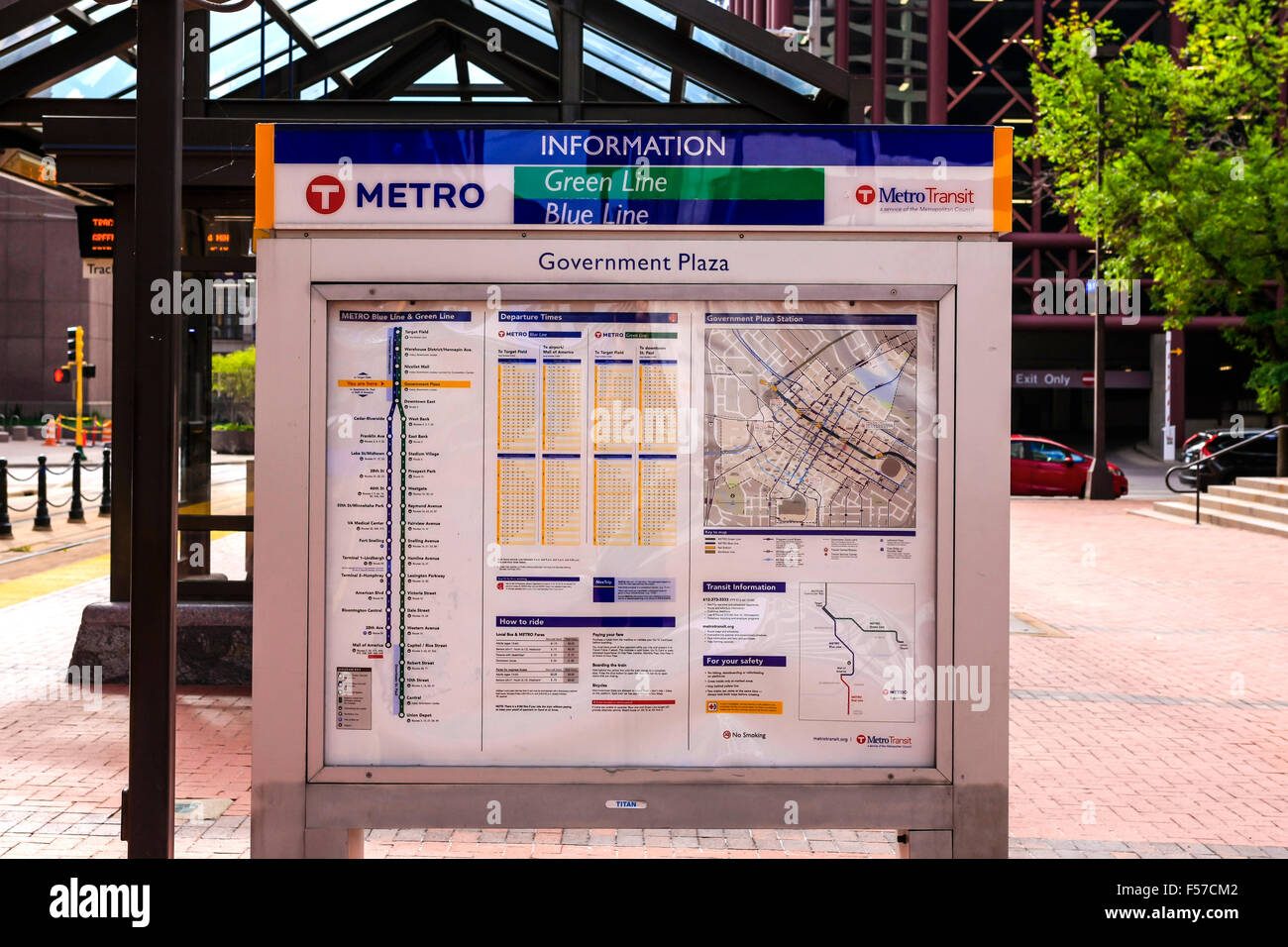 Metro information map in downtown Minneapolis city Stock Photo - Alamy