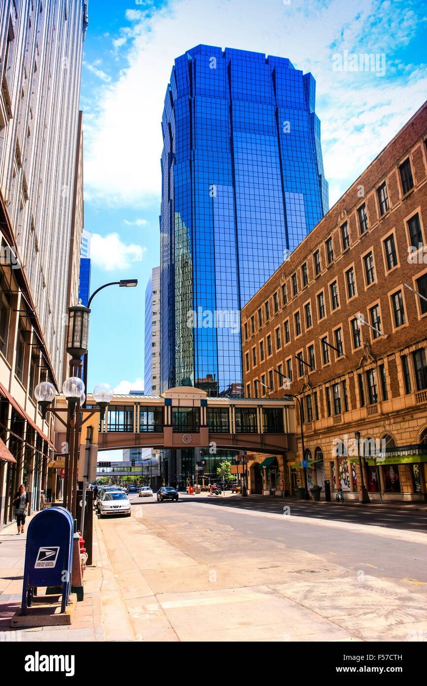 The AT&T Tower skyscraper on Marquette Ave in downtown Minneapolis MN ...