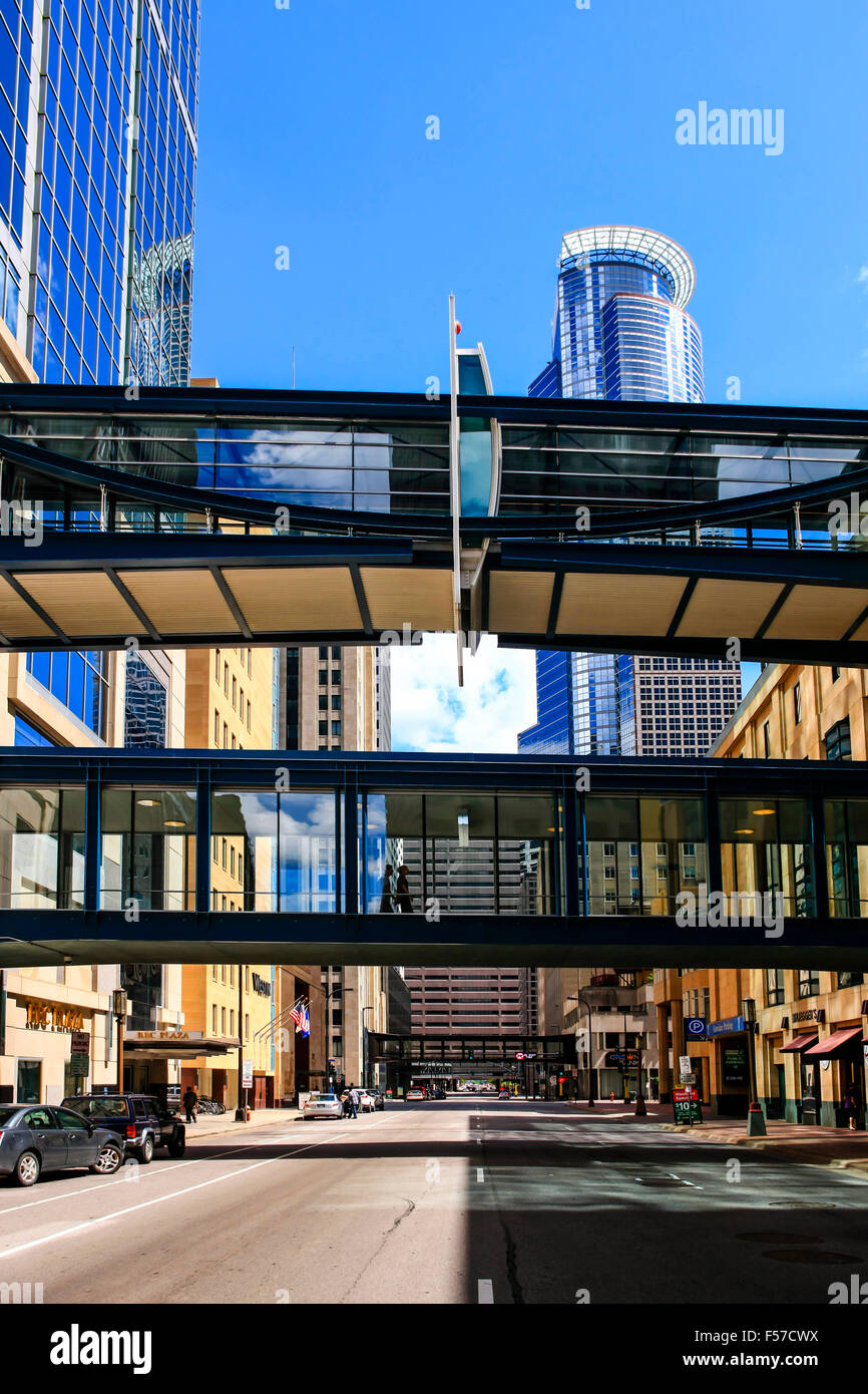 Overhead walkways in downtown Minneapolis, perfect in the winter months ...