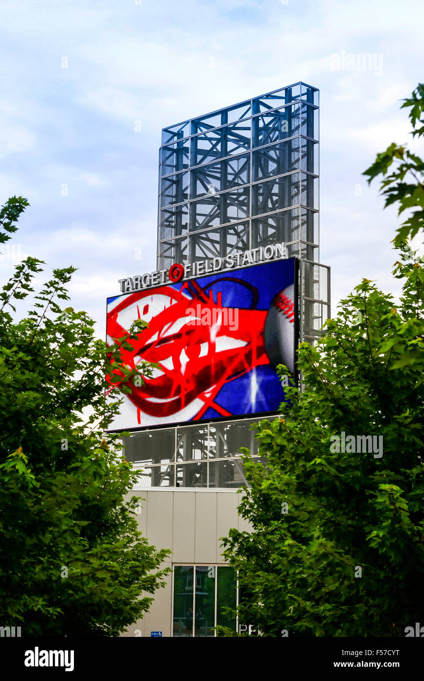 Target Field Station giant TV outside the sports stadium in Minneapolis ...