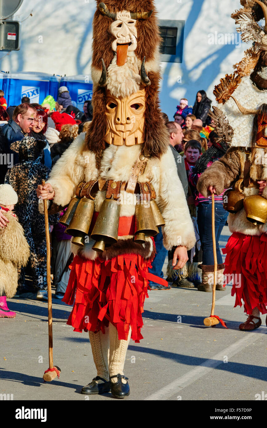 Bulgaria, Pernik Region, Dolna Sekirna town, carnival day, Kukeri ...
