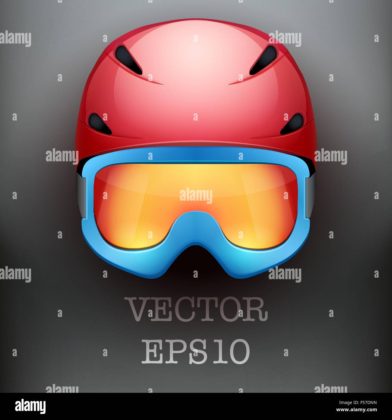 Background of Classic Ski helmet and snowboard goggles. Vector isolated ...