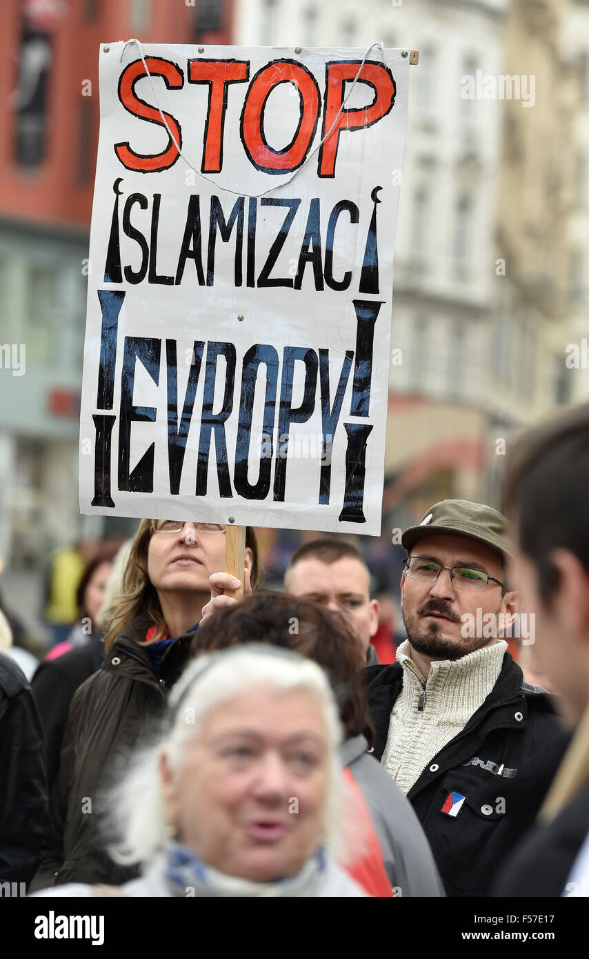 Brno, Czech Republic. 28th Oct, 2015. Participants in a mass ...