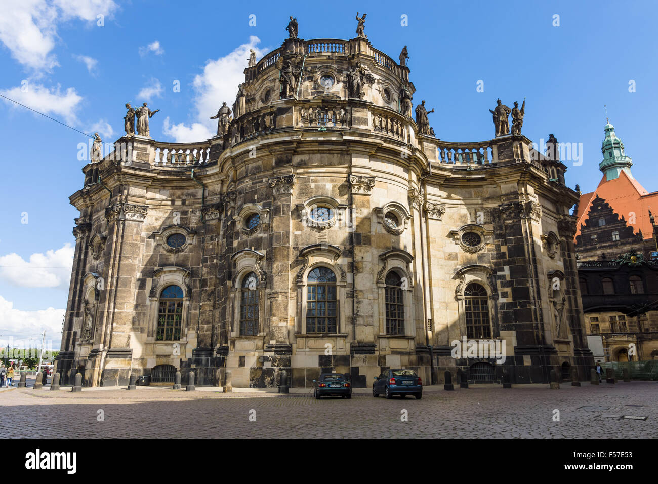 Cathedral of the Holy Trinity (Katholische Hofkirche). Dresden is the ...