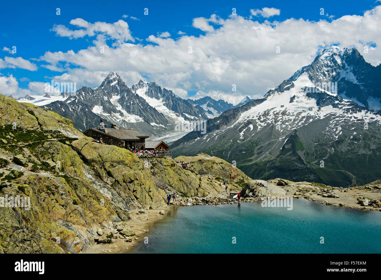 Refuge du Lac Blanc, mountain lodge, Aiguilles Rouges National Nature ...