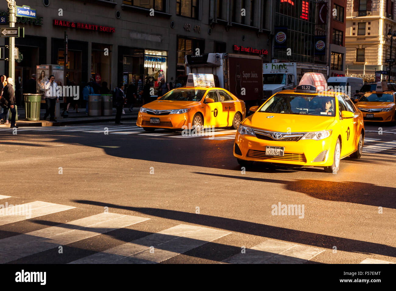 Yellow taxi cab , Manhattan, New York City, United States of America ...