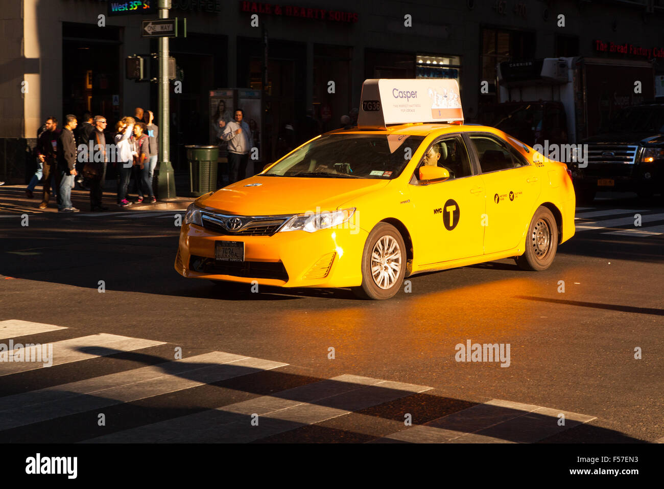 Yellow taxi cab , Manhattan, New York City, United States of America ...