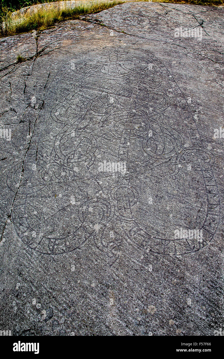 Rune inscription U 80, Sundby, Spånga parish, Uppland, Sweden Stock ...