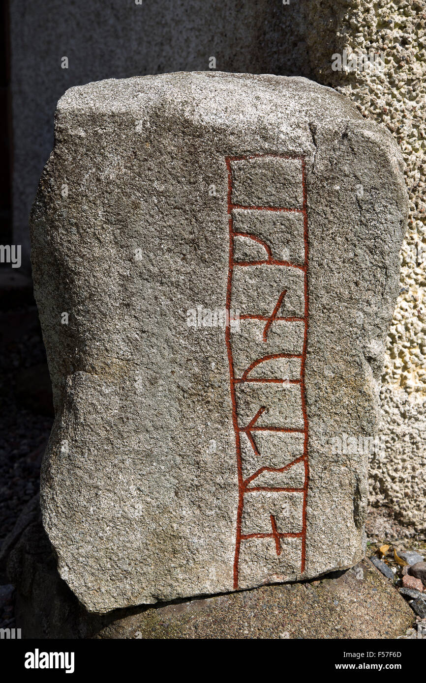 Runestones U 95, Sollentuna Church, Uppland, Sweden Stock Photo - Alamy