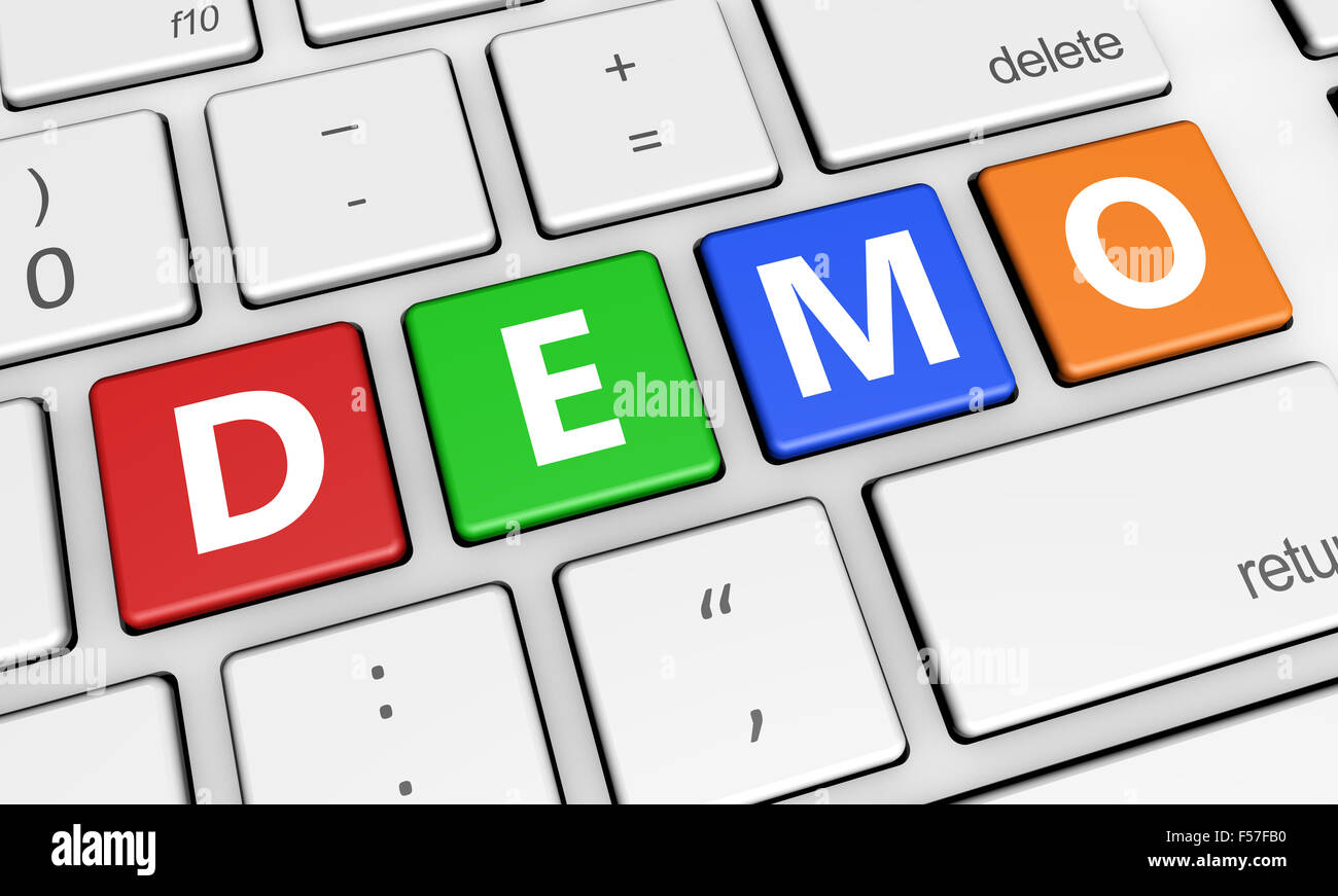 Website business, Internet and web concept with demo word and sign on ...