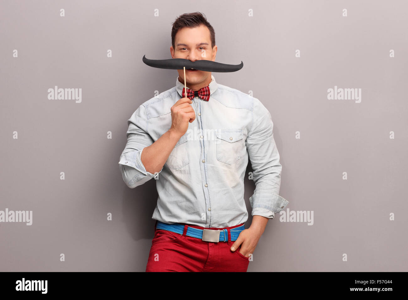Silly smile man mustache hi-res stock photography and images - Alamy