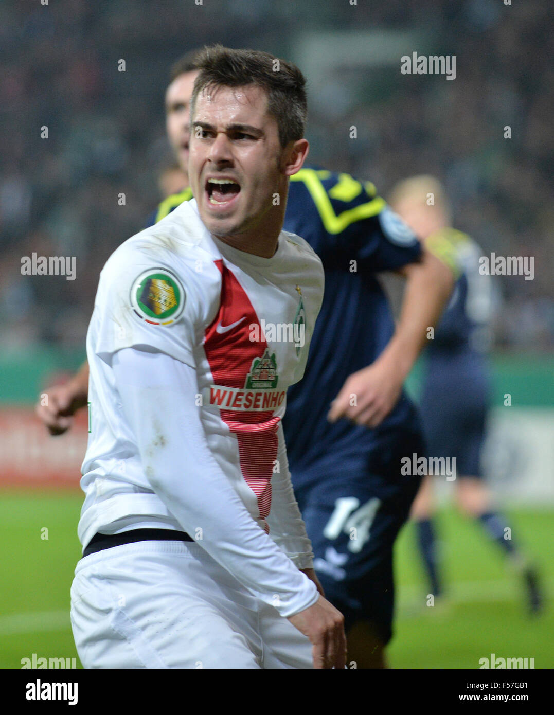 Bremen, Germany. 28th Oct, 2015. Werder's Fin Bartels reacts during the ...