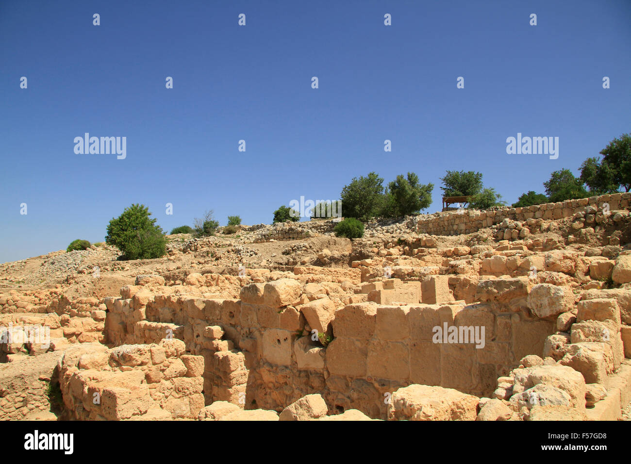 Samaria, ruins from the Roman-Byzantine period in Tel Shiloh Stock ...