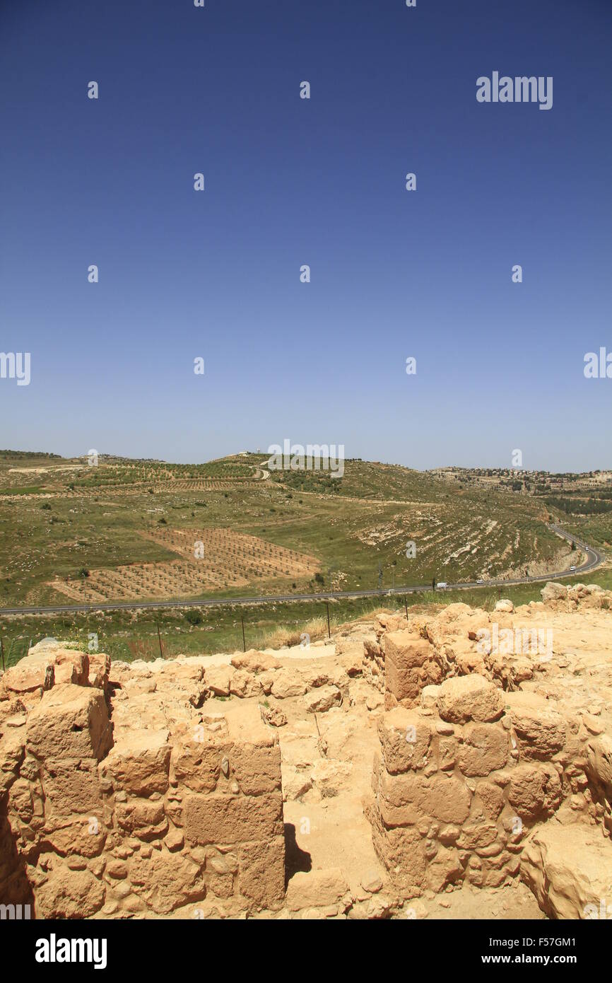 Samaria, ruins from the Roman-Byzantine period in Tel Shiloh Stock ...