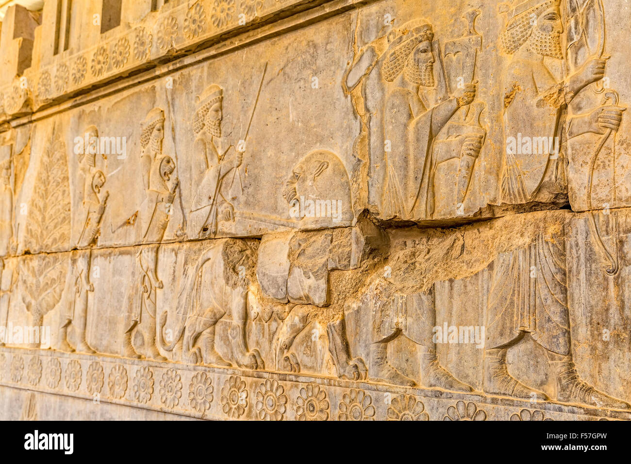 Residents of historical empire with animals in Persepolis Stock Photo ...