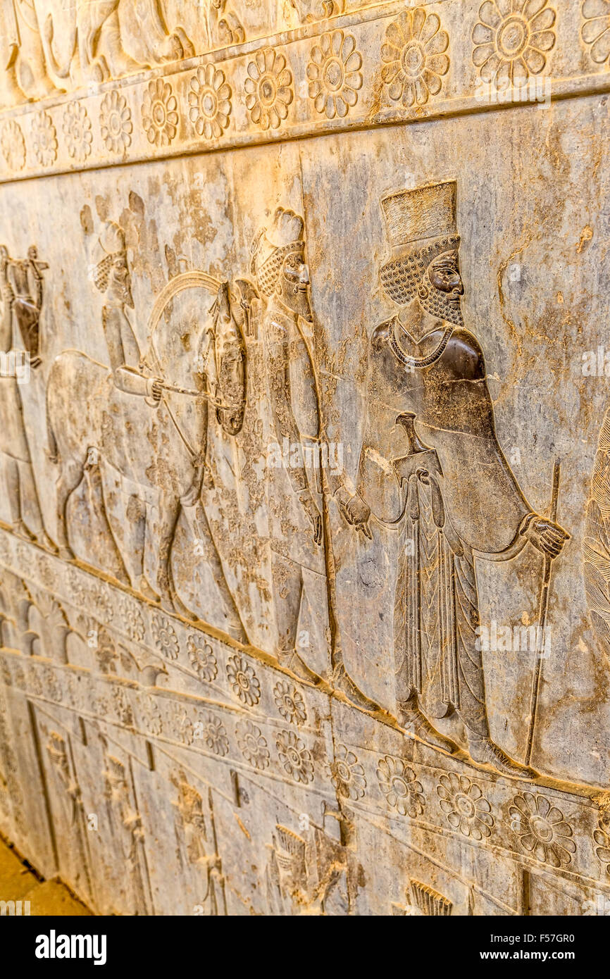 Residents of historical empire with animals in Persepolis Stock Photo ...