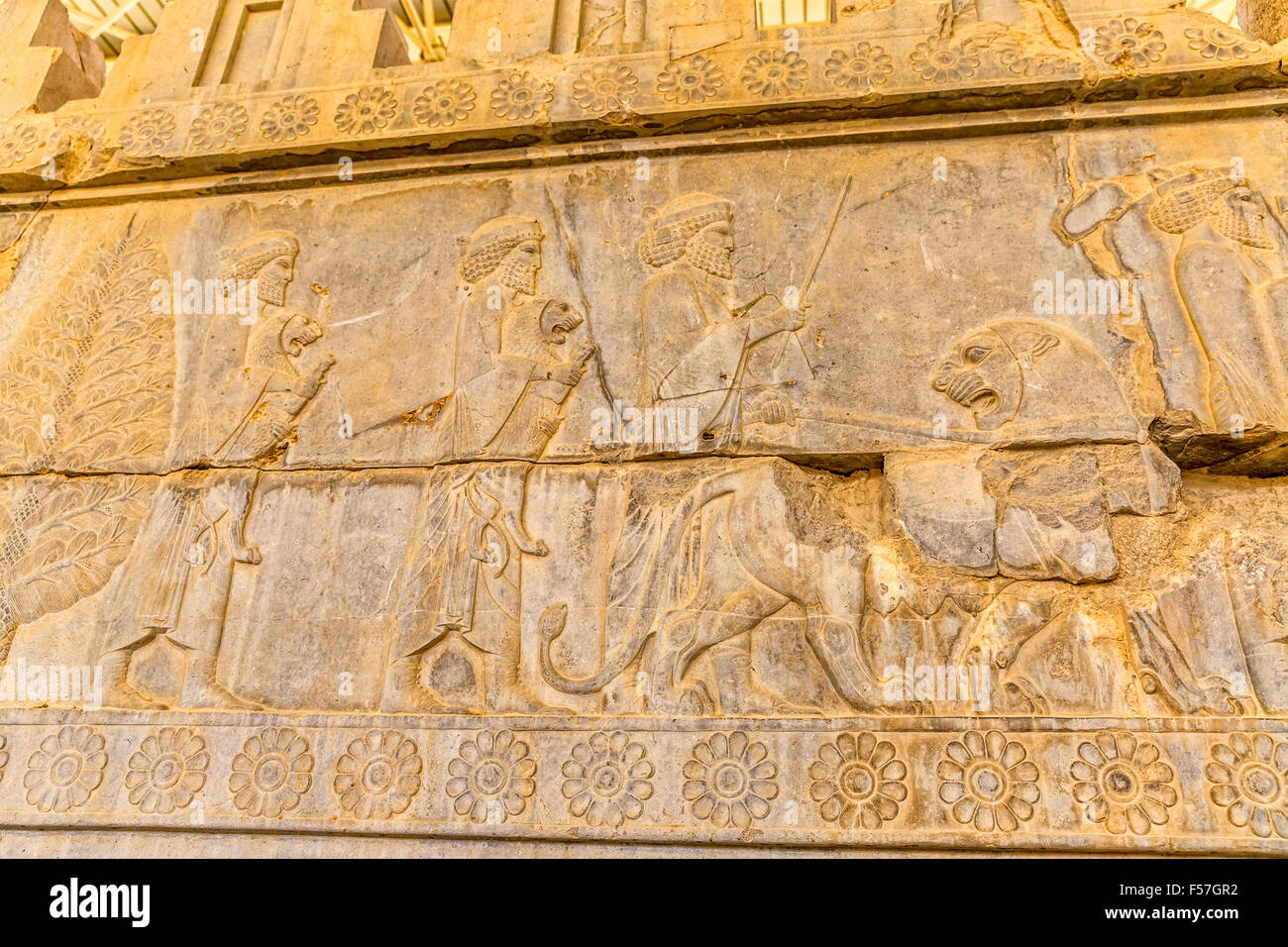 Residents of historical empire with animals in Persepolis Stock Photo ...