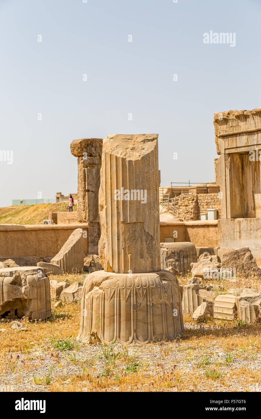 Persepolis Apadana Palace Column Base Stock Photo - Alamy