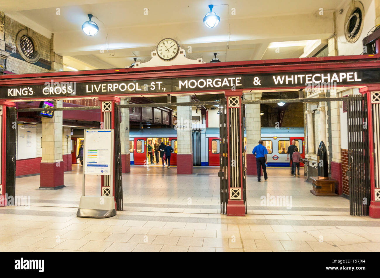 Victorian entrance to the platforms at Baker Street underground station ...