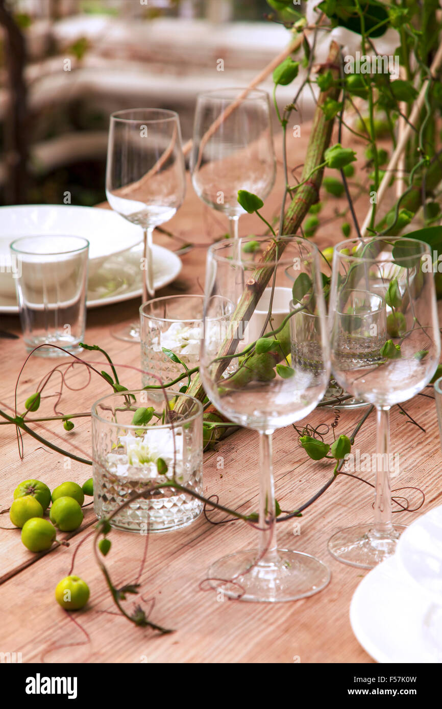 Image of an elegant but bohemic table set up, for a wedding or party ...