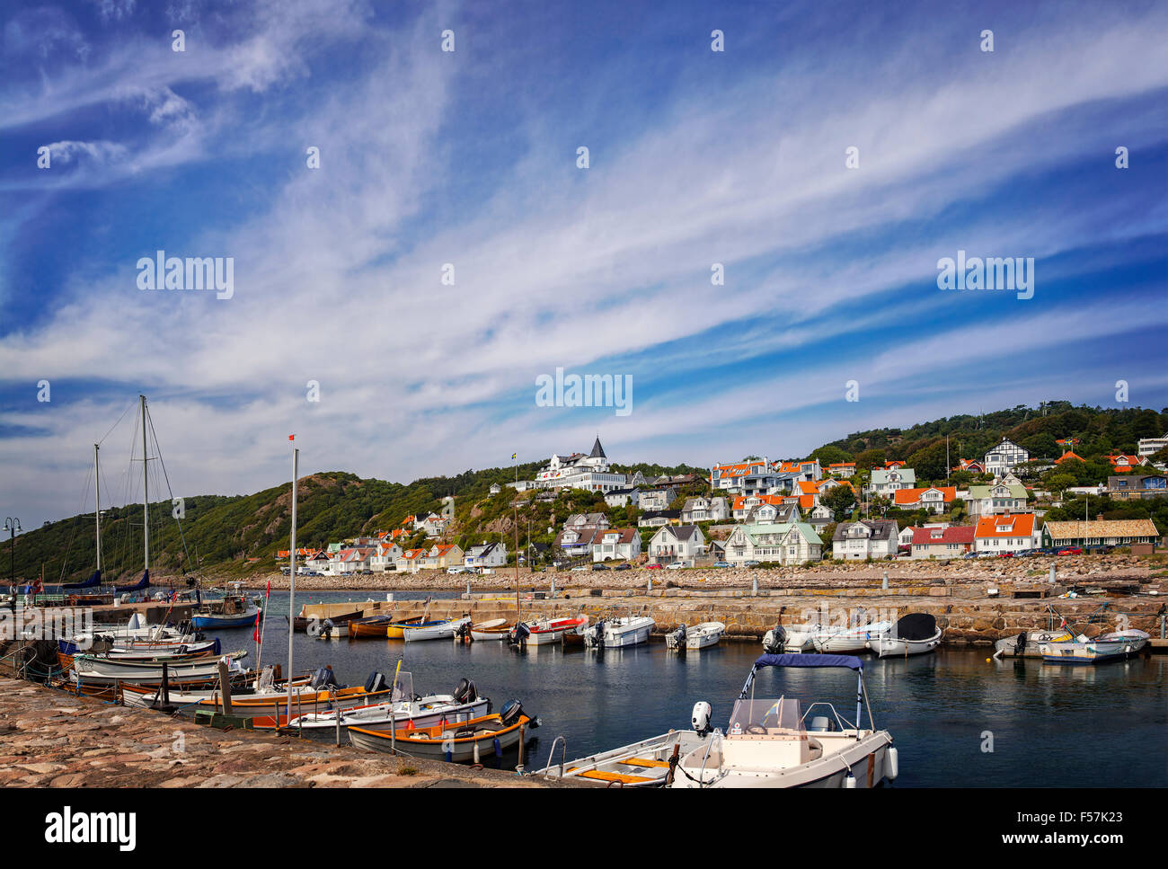 View of the quaint fishing village of Molle, Sweden Stock Photo - Alamy