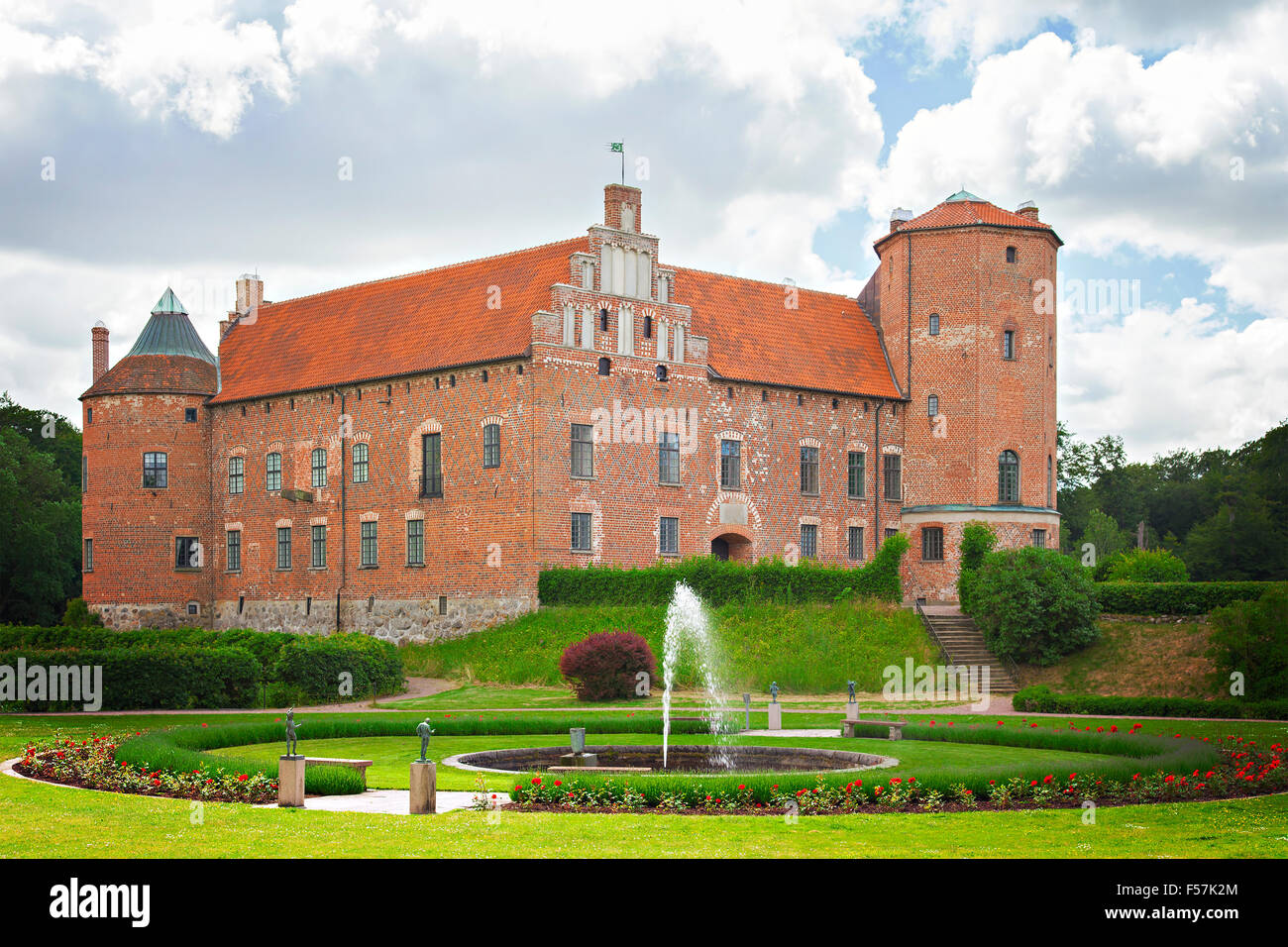 Image of the red brick renaissance castle of Torup. Skane, Sweden Stock ...