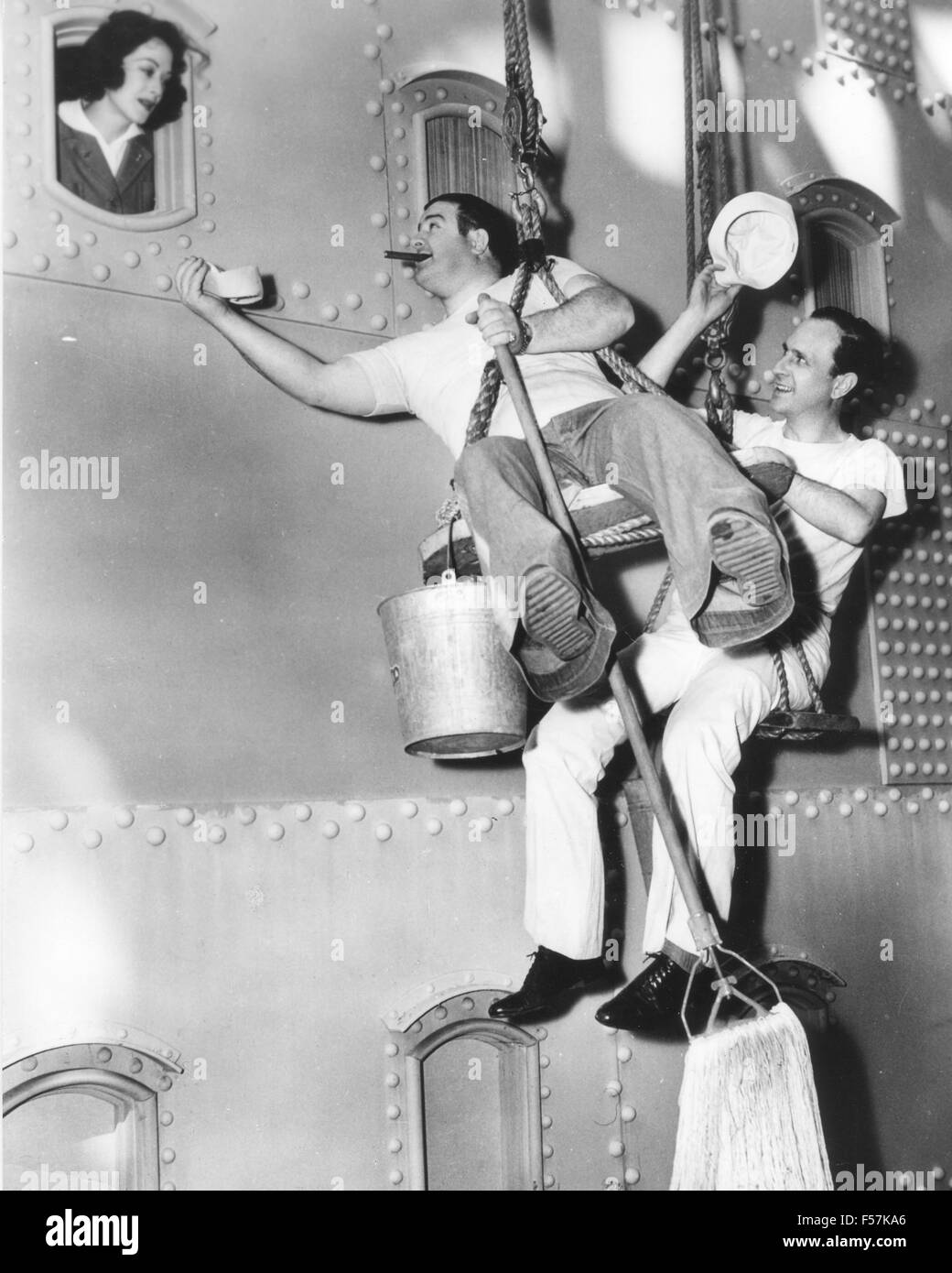 ABBOTT AND COSTELLO American film comedy duo with Lou Costello at left ...