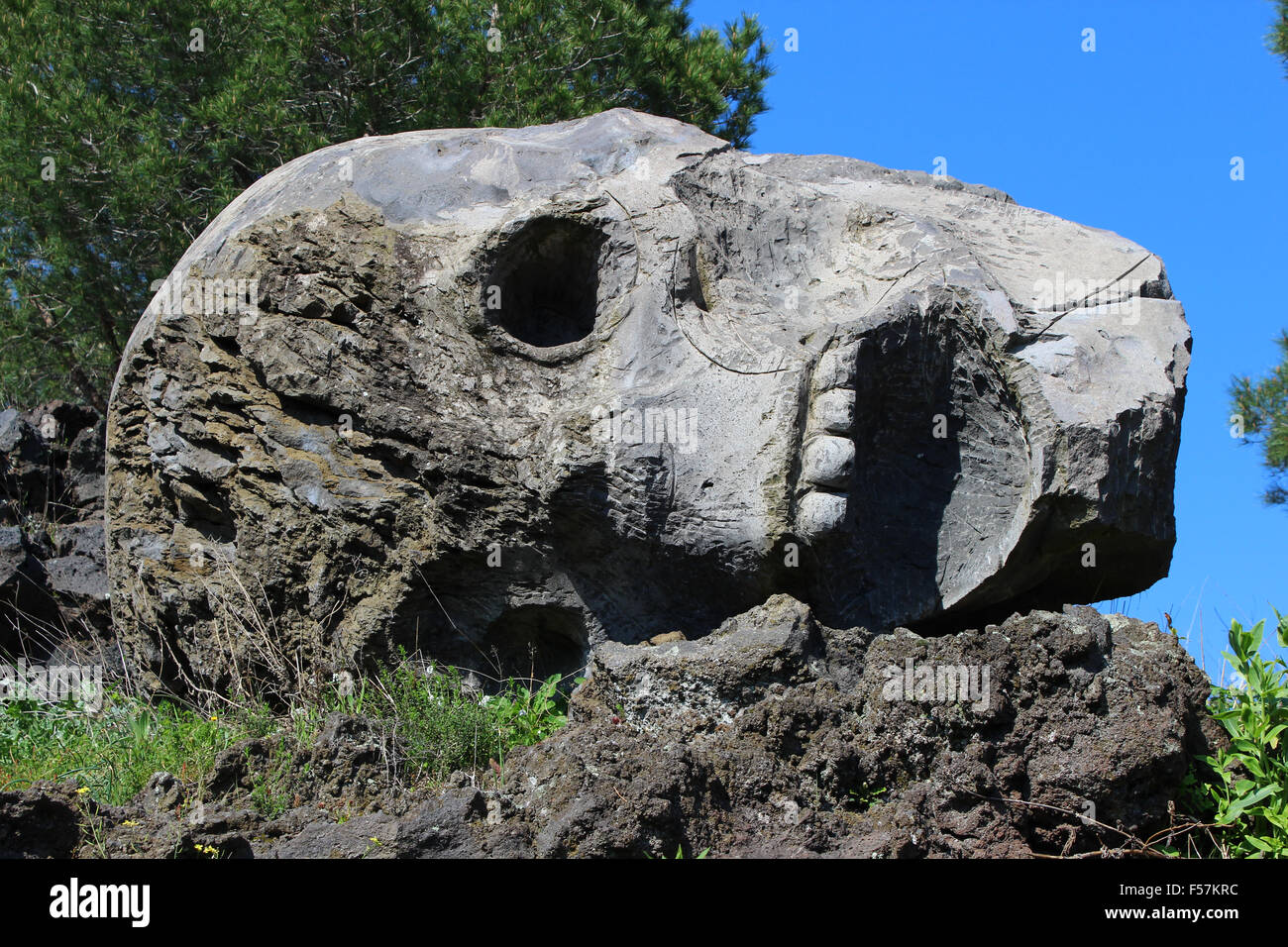This is a skull from the Mount Vesuvius in the Gulf of Naples, Italy ...