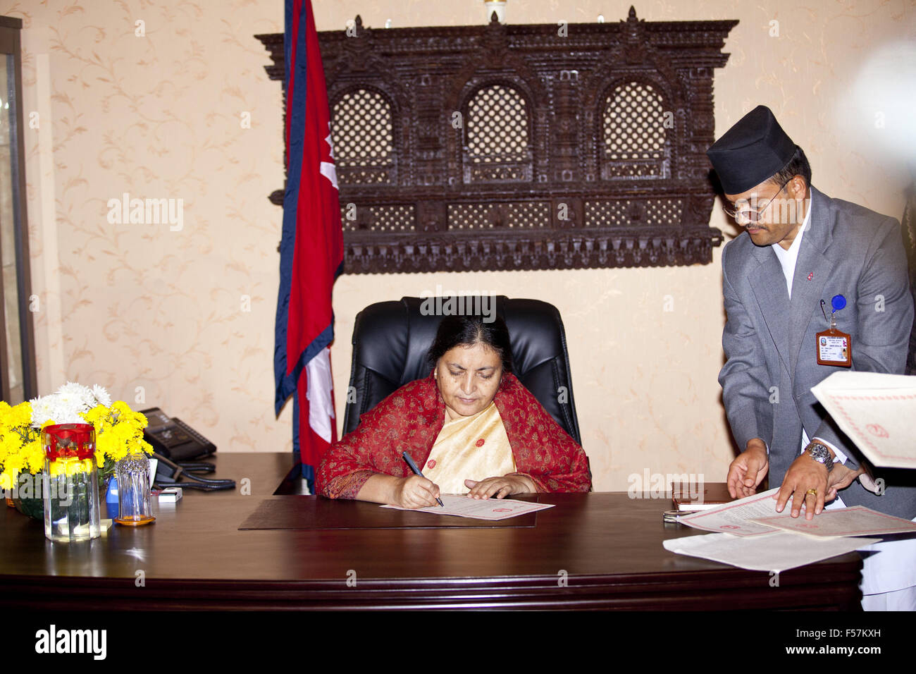 President of nepal bidhya devi bhandari hi-res stock photography and ...