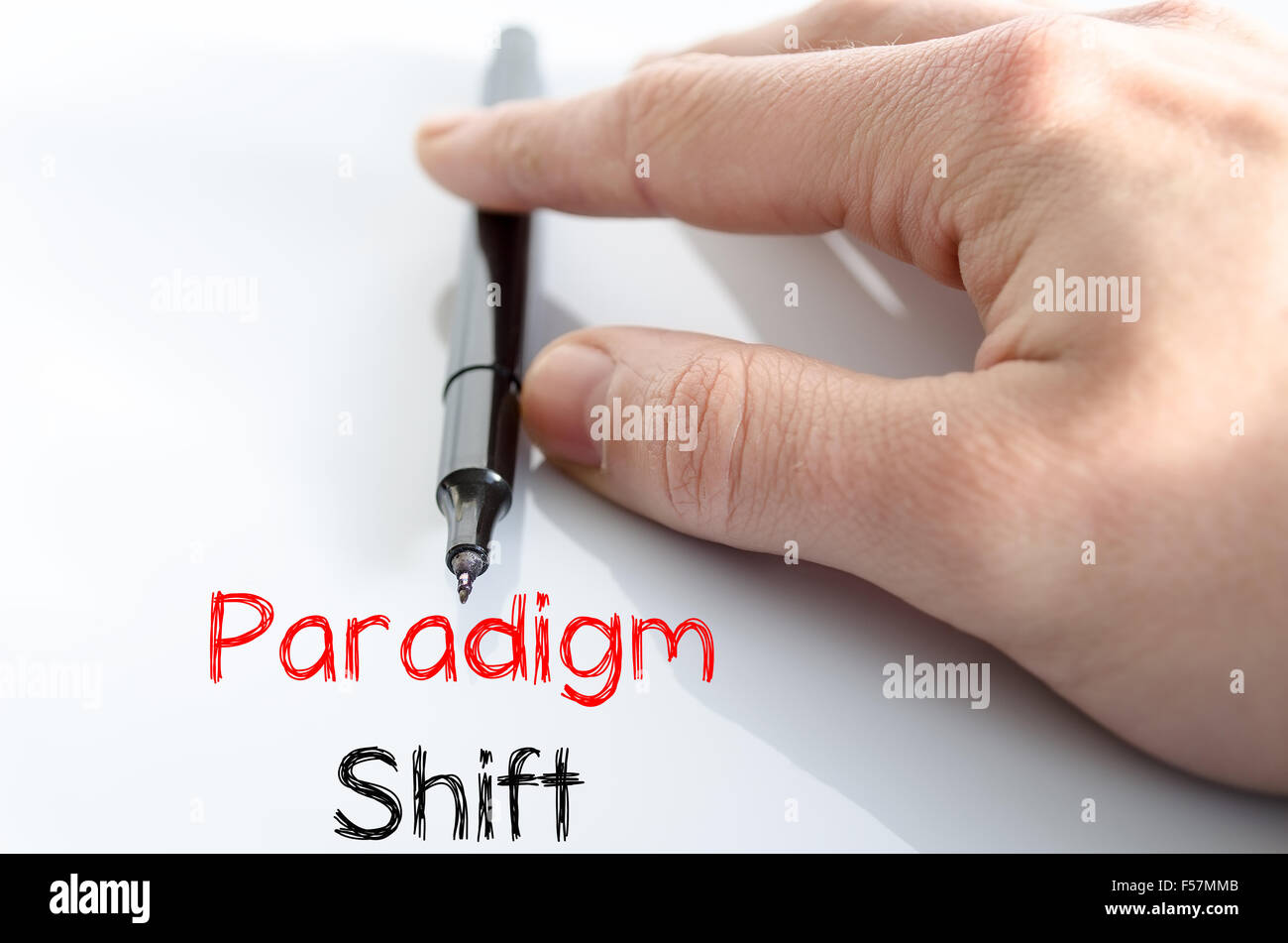Paradigm shift text concept isolated over white background Stock Photo ...