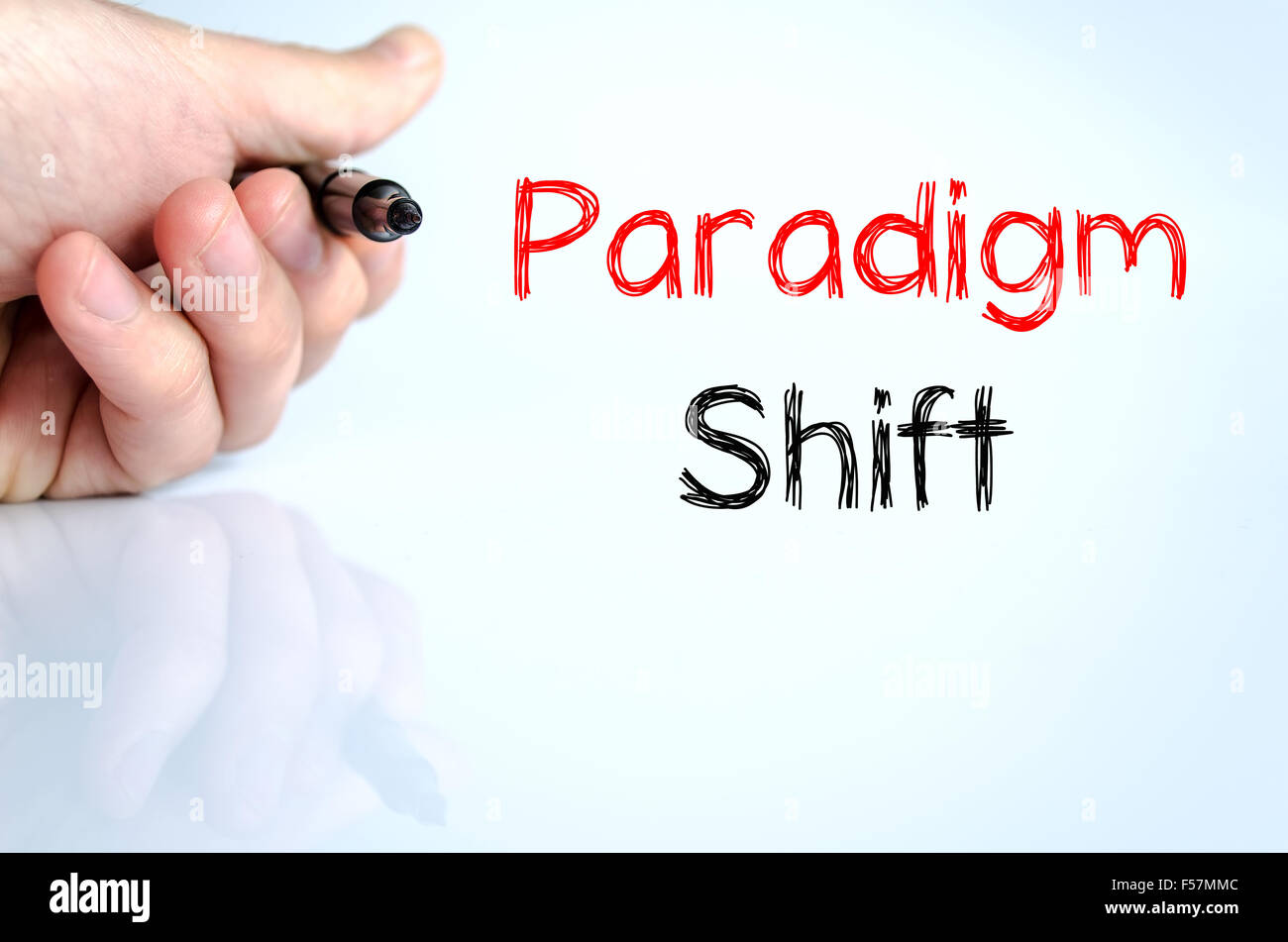 Paradigm shift text concept isolated over white background Stock Photo ...