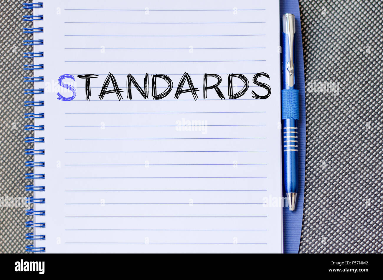 Standards text concept write on notebook Stock Photo - Alamy