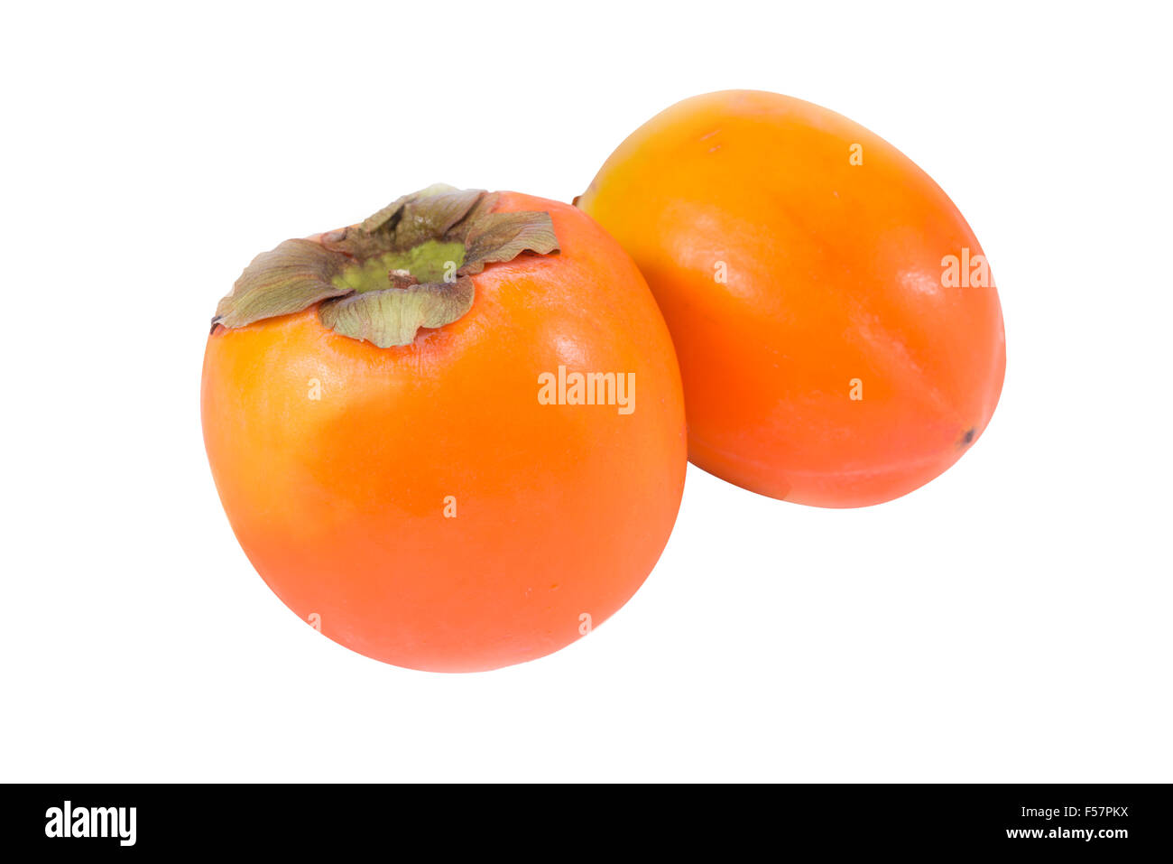 fresh natural kaki fruits on white background Stock Photo - Alamy