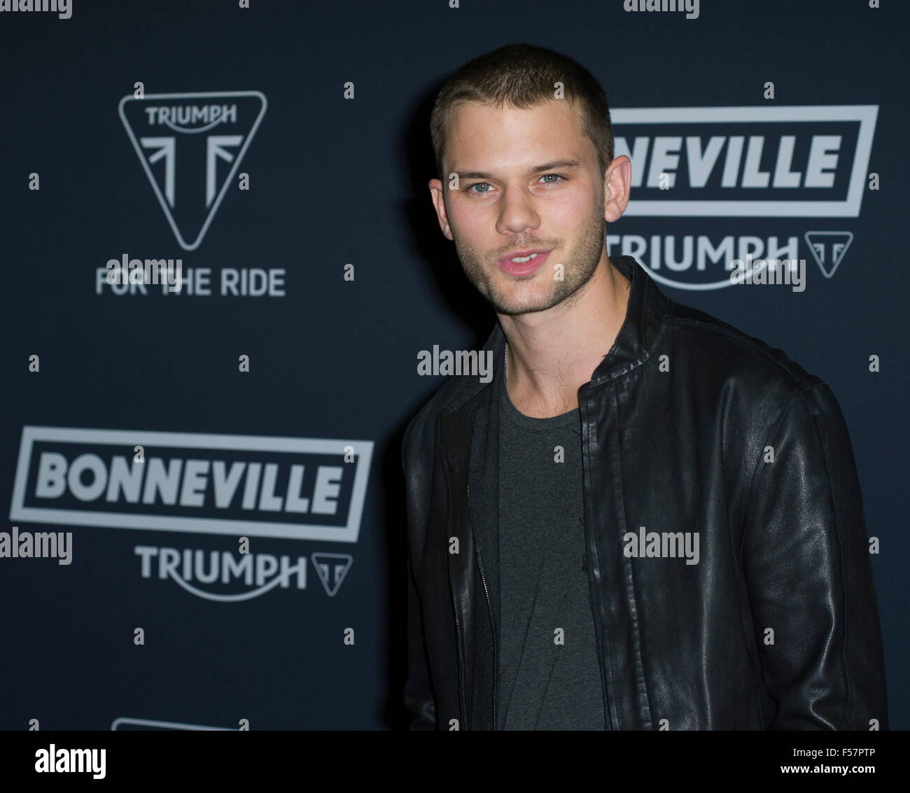 London, UK. Jeremy Irvine at theTriumph Motorcycles VIP launch party ...