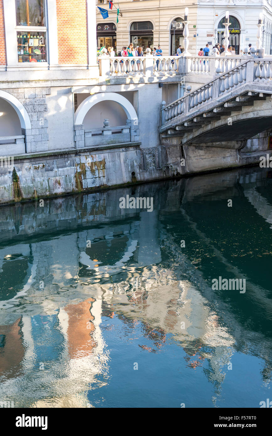 Riverside bridge in Lubliana city, Slovenia Stock Photo - Alamy