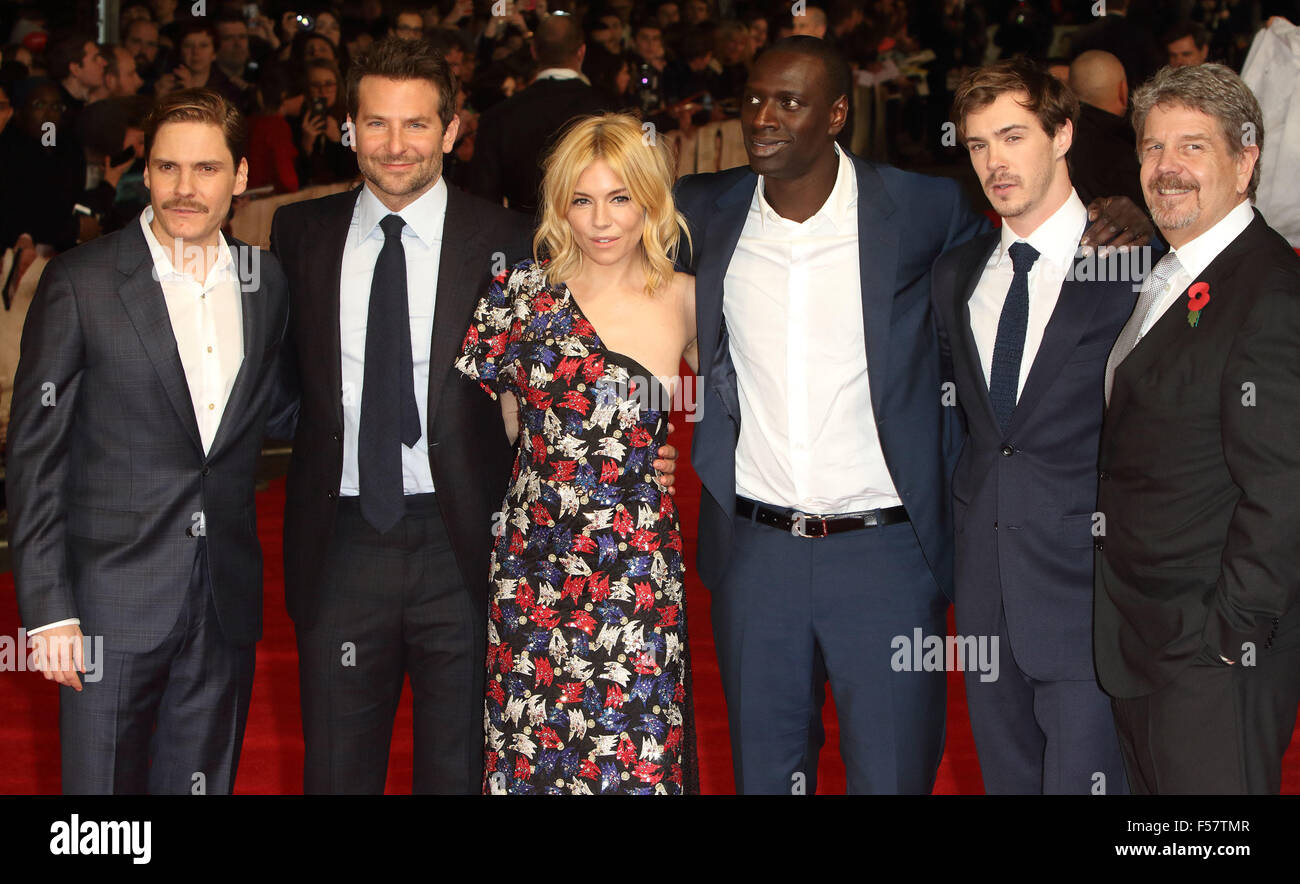 London, UK.Sam Keeley, Omar Sy, Sienna Miller and Bradley Cooper at the ...