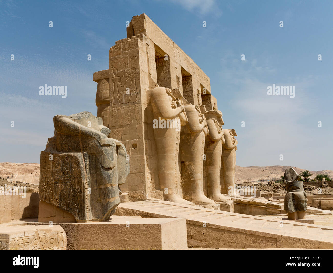 the Ramesseum, Mortuary Temple of Ramesses II on West Bank of the Nile ...