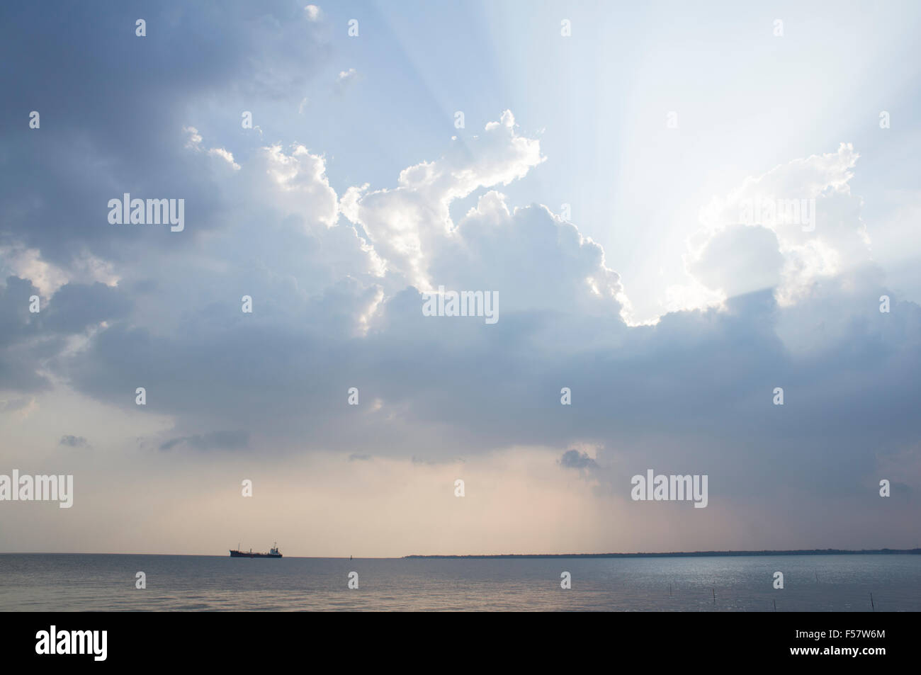 sky sunset ocean water sea blue evening summer clouds beach shore ...
