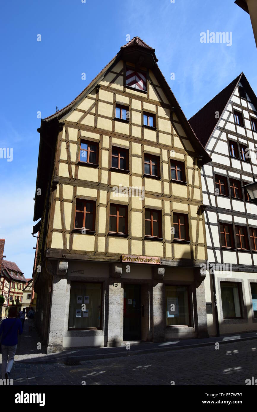 A historic building in the medieval German town of Rothenburg ob der ...