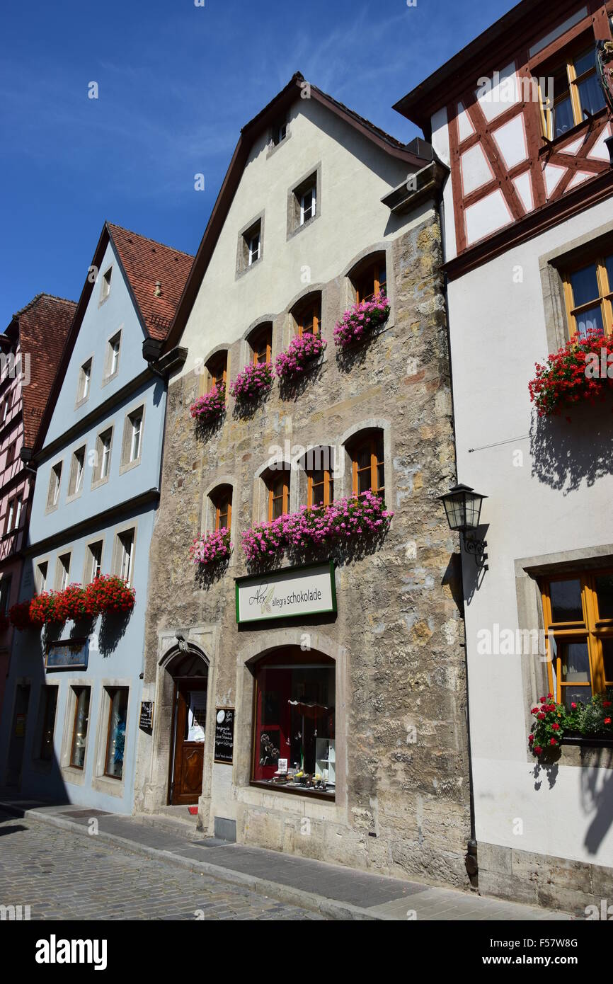 A historic building in the medieval German town of Rothenburg ob der ...
