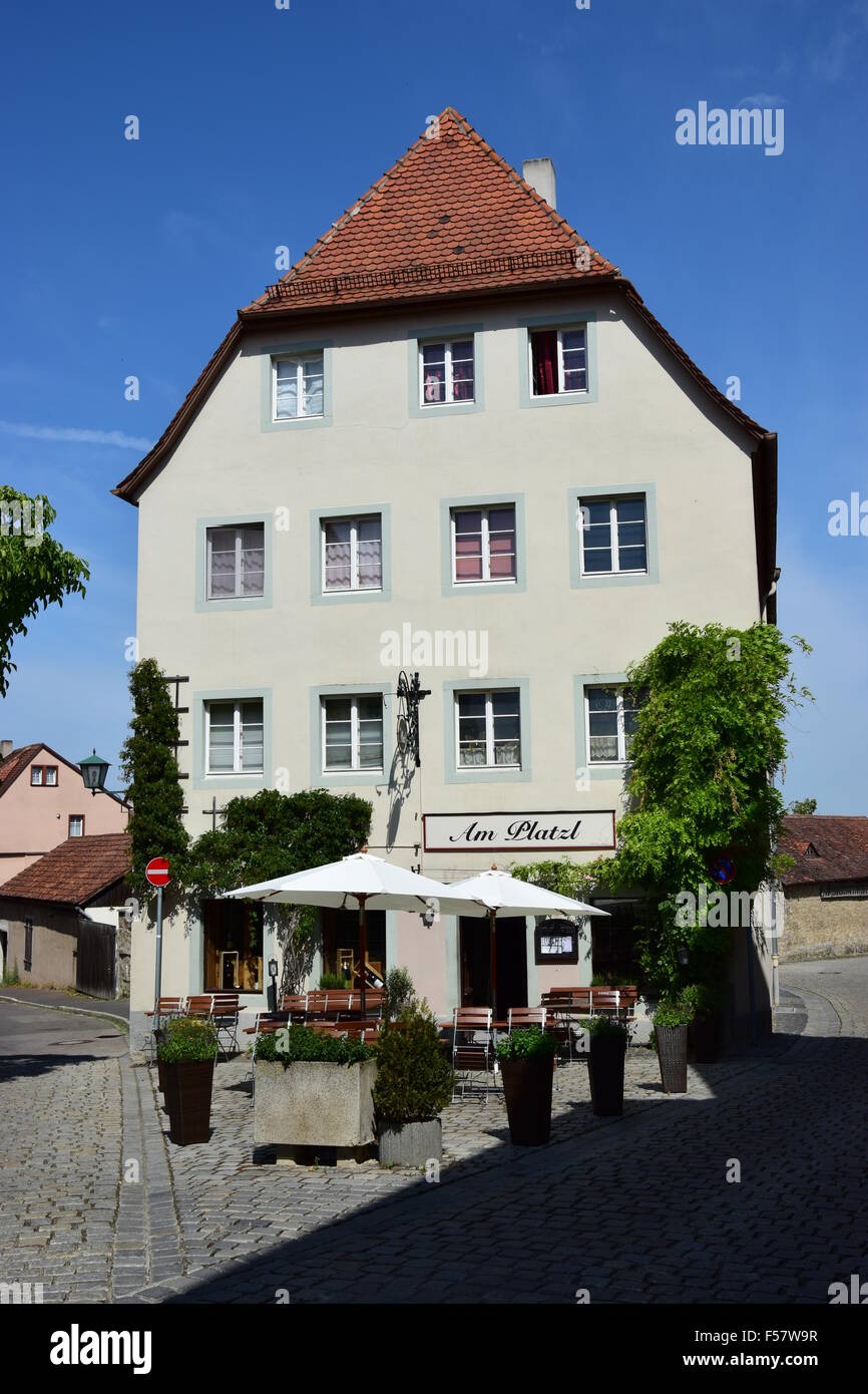 A historic building in the medieval German town of Rothenburg ob der ...