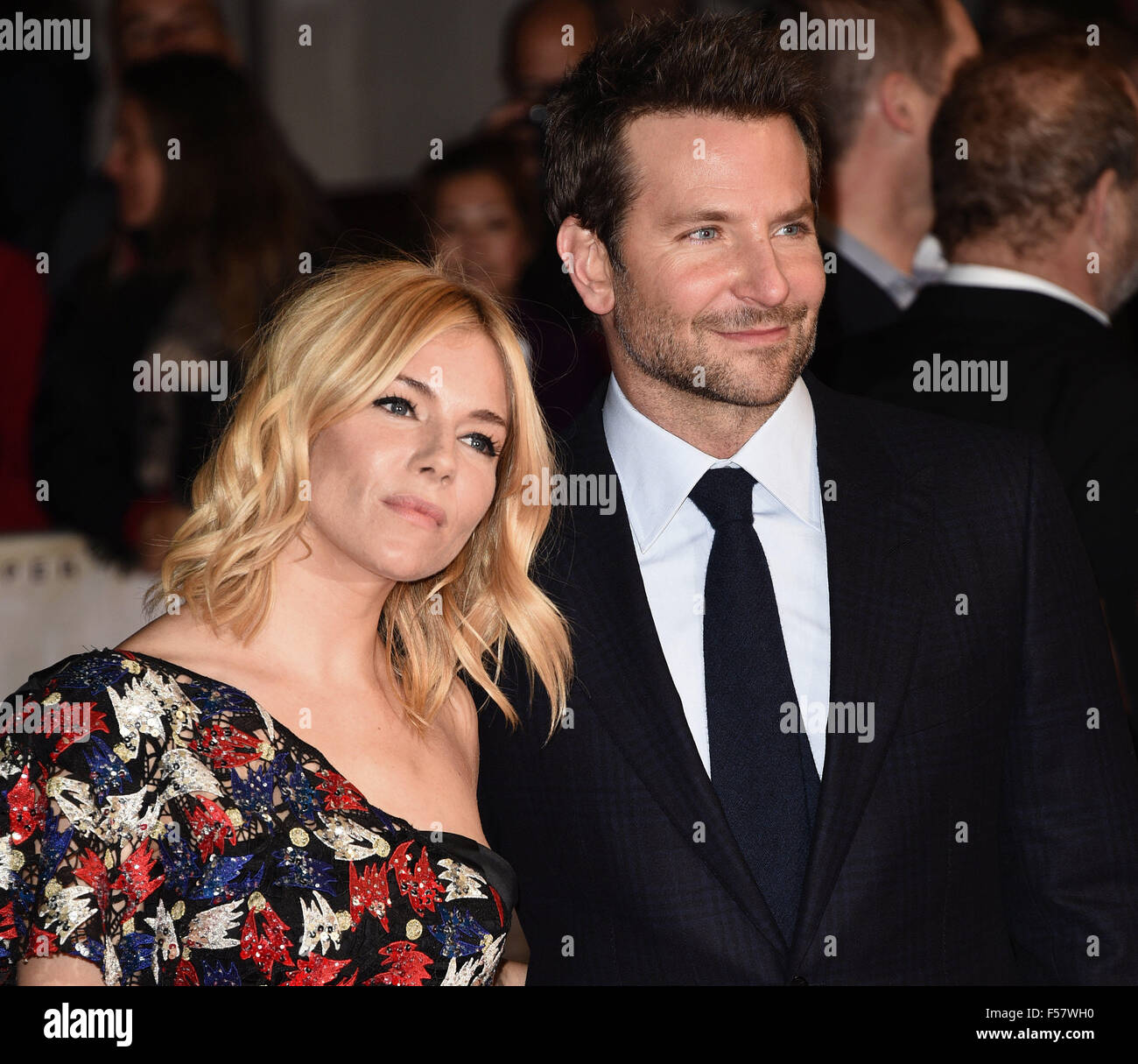 London, UK. Sienna Miller and Bradley Cooper at the European Premiere ...