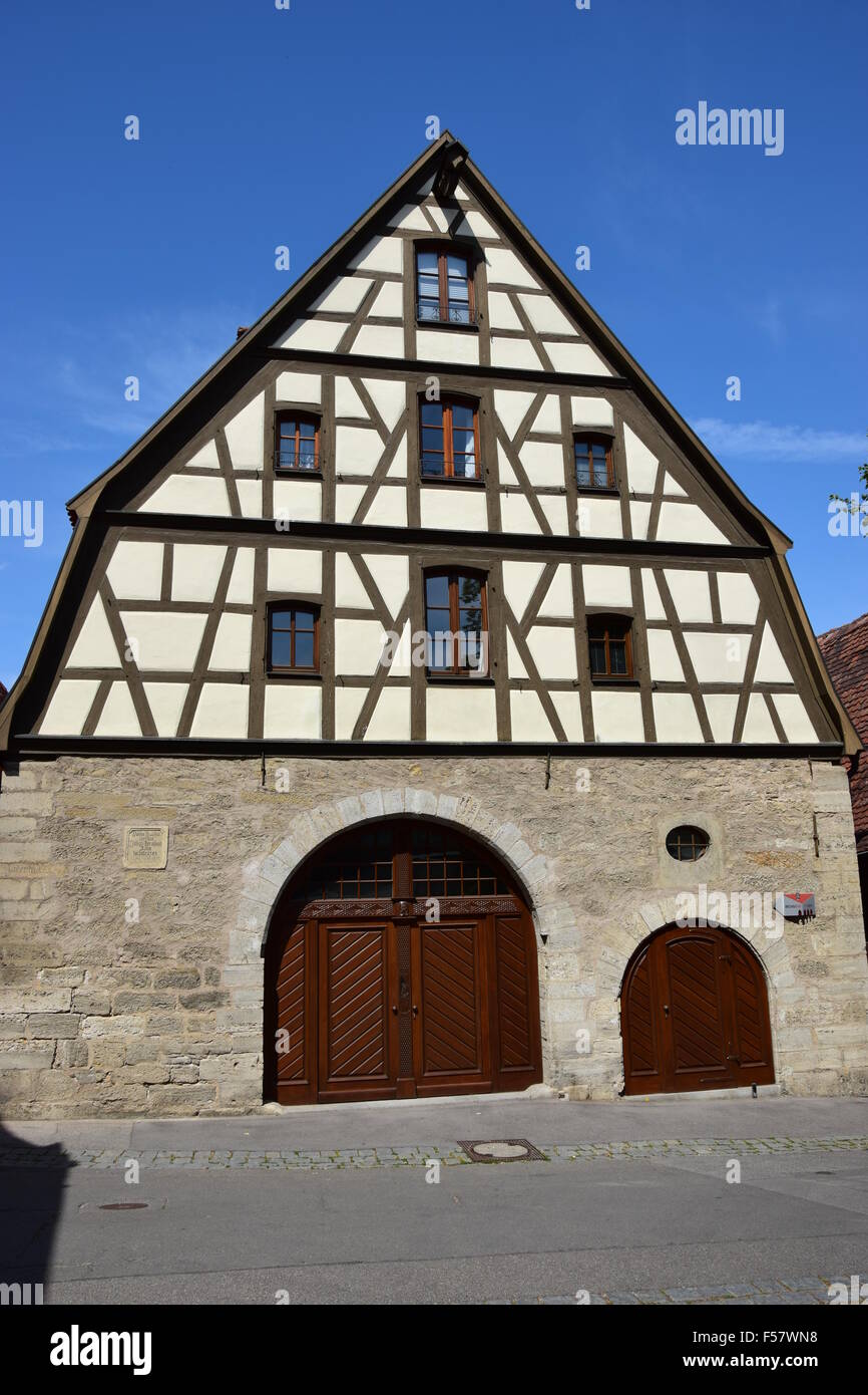 A historic building in the medieval German town of Rothenburg ob der ...