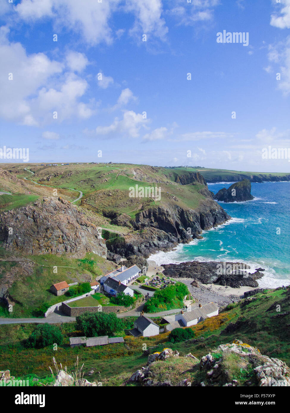 Kynance Cove & Cafe, Lizard Peninsula, Cornwall, England, UK in Summer ...