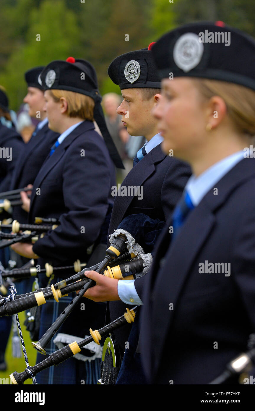 The Grampian Police Pipe Band at Balmoral Castle, Aberdeenshire ...