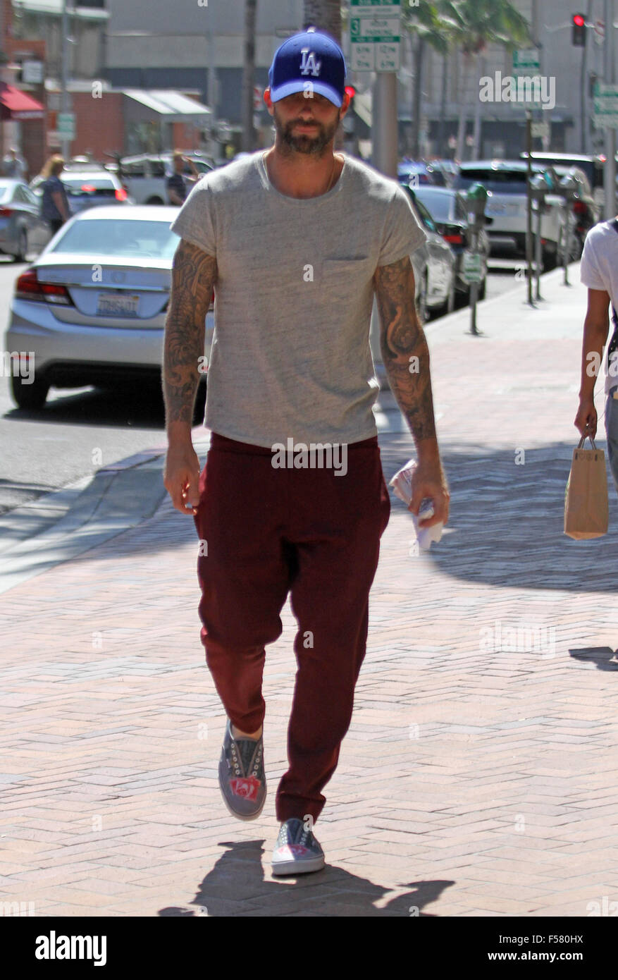 Adam Levine leaves the doctors office in Beverly Hills Featuring: Adam ...